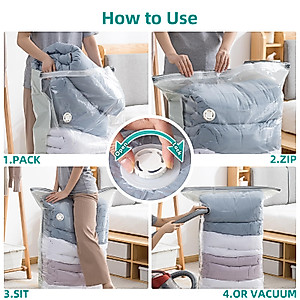 CLEVHOM Cube Vacuum Storage Bags for Comforters and Blankets, 8 Pack Vacuum Seal Bags for Beddings, Jumbo Space Saver Bags for Clothes (5 Medium, 3 Large)