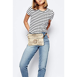Mia K. Collection Wristlet Crossbody for Women, PU Leather Bag - Multi-Zipper Small Handbag Purse Beige