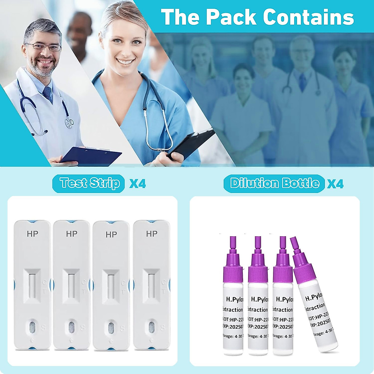 H Pylori Test Kit, Helicobacter Pylori Stool Test Kits at Home, 4 Tests H. Pylori Test H-Pylori Stool (Antigen) Self-Test for Home Use, Results in 10-15 Minutes with Highly Accurate