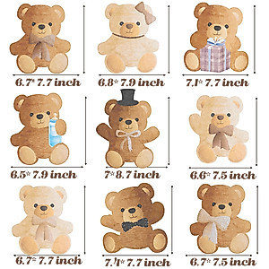 9pcs Teddy Bear Honeycomb Centerpieces Teddy Bear Baby Shower Decorations Bear Themed Table Decorations for Kids Teddy Bear Themed Birthday Party Gender Reveal Party Baby Shower Supplies