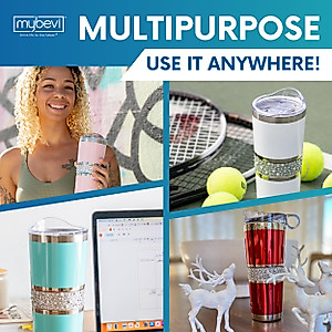 MyBevi Hollywood Insulated Tumblers, Premium Grade Stainless Steel Hydration Sport Bottle - Hot & Cold, Leak-Resistant Lid, BPA-Free | 20 oz, Red