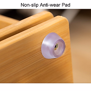 TVDPI Bamboo 360 Rotating Bookshelf, 6 Tier Floor Standing Bookcase Storage Shelves, Removable Divider, for Home Office Living Room Study