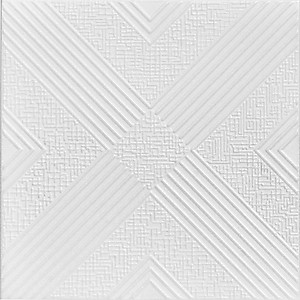 A la Maison Ceilings R34 Pyramid Illusion Foam Glue-up Ceiling Tile (256 sq. ft./Case), Pack of 96, Plain White