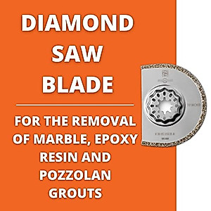 Fein Diamond Segmented Saw Blade for Removal of Marble, Epoxy Resin, Pozzolan Grouts, Corners and Edges - StarLock Mount, 2-15/16" Diameter - 63502114210