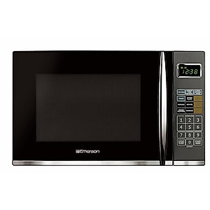 Emerson MWG9115SB-N Microwave Oven with Griller, Timer & LED Display 1100W, 11 Power Levels, 9 Pre-Programmed Settings, Removable Glass Turntable with Child Save Lock, 1.2 Cu. Ft, Stainless Steel
