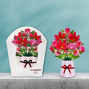 Birthday Cake Pop Up Birthday Card, 3D Greeting Pop Up Birthday Card, Happy Birthday Card For Men, Women, Her, Him, Husband,With Message Note & Envelop,Size 7 X 5 Inch (Hummingbird (Chrysanthemum))