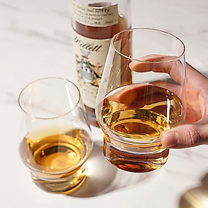 Viski Whiskey Glasses with Heavy Footed Base - Crystal Tumblers for Scotch, Bourbon, Cocktails - 18.5 Oz Set of 2