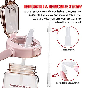 Chokoter Half Gallon Water Bottle with Sleeve, 64OZ Motivational Water Bottle with Straw & Time Marker, BPA Free Leakproof Large Sports Water Bottle, Reusable Water Jug for Workout Gym Sport