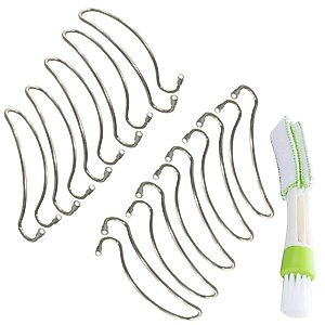 DaKuan 10 Packs Vehicle Headrest Hooks, Durable Seat Hanger for Hanging Handbag, Grocery Bag with Air Conditioner Brush