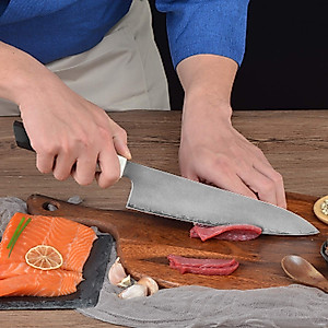 CULITECH Chef Knife, 9.5 inches Extreme Sharp High Carbon Alloy Steel Stainless Knife with G10 Octagonal Handle for Kitchen and Restaurant used