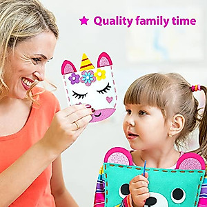 KRAFUN My First Sewing Kit for Beginner Kids Arts & Crafts, 6 Easy DIY Projects of Stuffed Animal Dolls and Plush Pillow Craft, Instructions & Felt, Gift for Girls, Boys, Learn to Sew, Embroidery