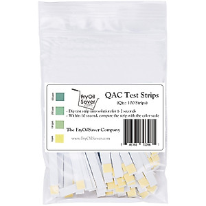 Pack of 4 x 100 QAC Test Strips, 0-400PPM Multi Quat Strips for Restaurants and Food Services, Quaternary Test Strips, Quaternary Ammonia Sanitizer Strips for Commercial Kitchens by FryOilSaver Co.