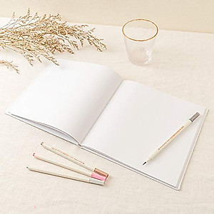 Calculs Polaroid Bridal Shower Guest Book Blank Pages Rose Gold Guest Book 8.5” Square Blank Book Hardcover Bachelorette Party Photo Album for Instant Film