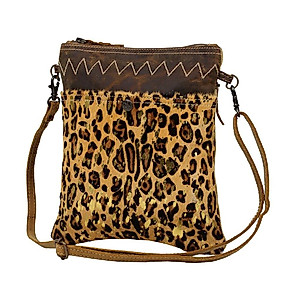 Myra Bag Spirit Animal Canvas And Cowhide Bag Upcycled Canvas, Leather & Cowhide S-2558
