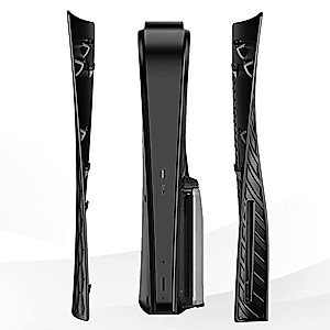 TESSGO PS 5 Disc Edition Cellular Black Face Plates Cover Shell Case for Play station 5 Console