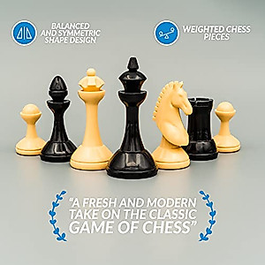 Prevision Chess - Chess Sets for Adults Unique Themed - Ecliptic Design Exotic Chess Set - 34 Weighted Chess Pieces - Roll Up Chess Boards for Adults - Travel Chess Set for Kids