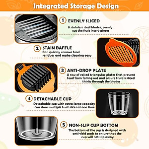 Palksky Strawberry Slicer, Egg/Banana/Grape/Mushroom/Kiwi Chopper, Stainless Steel Mini Fruit Slicer Cup, Fruit Cutter Kitchen Gadget