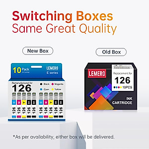 LEMERO Remanufactured Ink Cartridges Replacement for Epson 126 T126 to use with Workforce 545 845 630 645 840 633 635 520 WF-3520 WF-3540 Stylus NX430 (10 Pack)