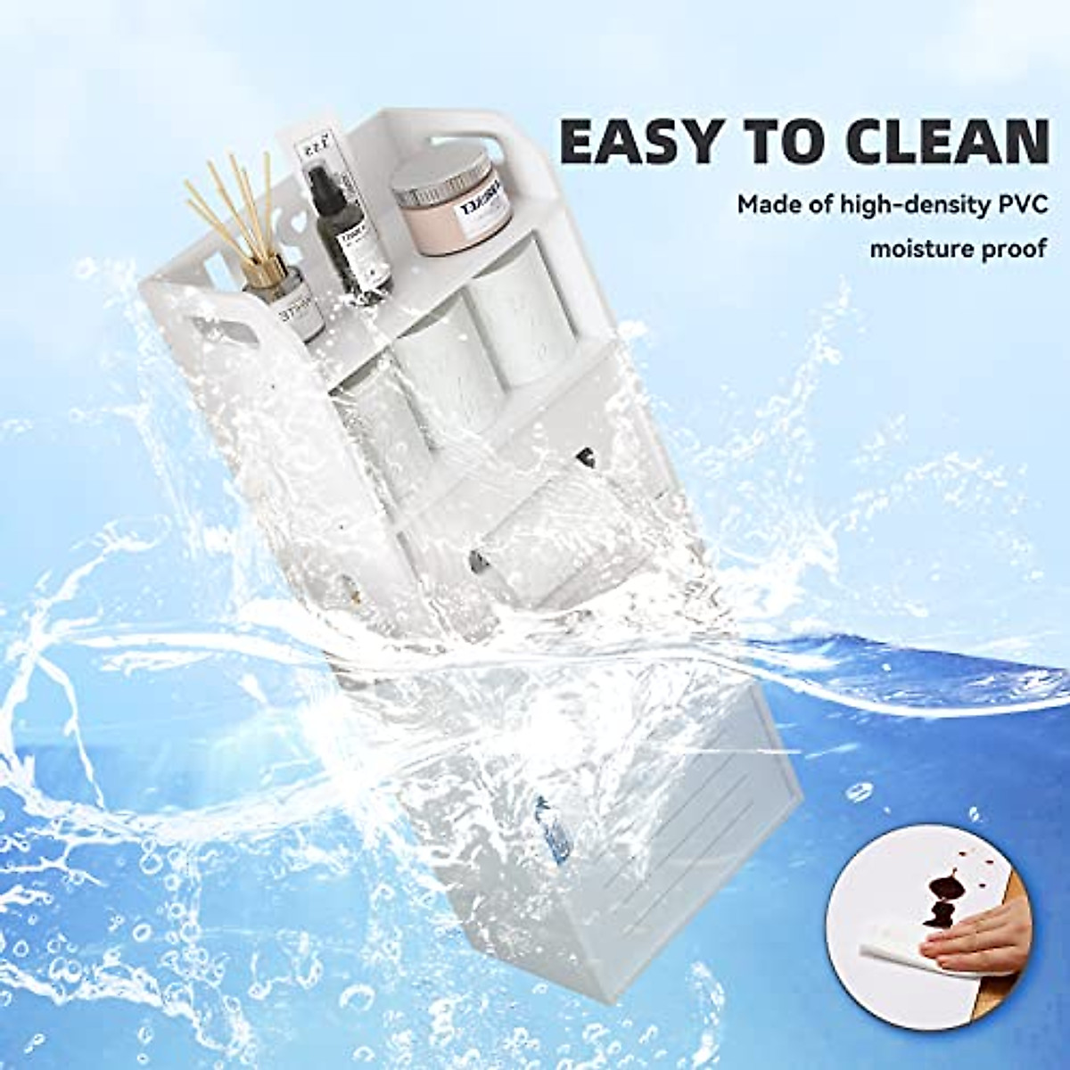 Wider Small TP Toilet Paper Storage Cabinet, Slim Bathroom Corner Storage Cabinet with Door and Tissue Dispenser, Waterproof and Durable, Freestanding, (White, Wider with Removable TP Roller)