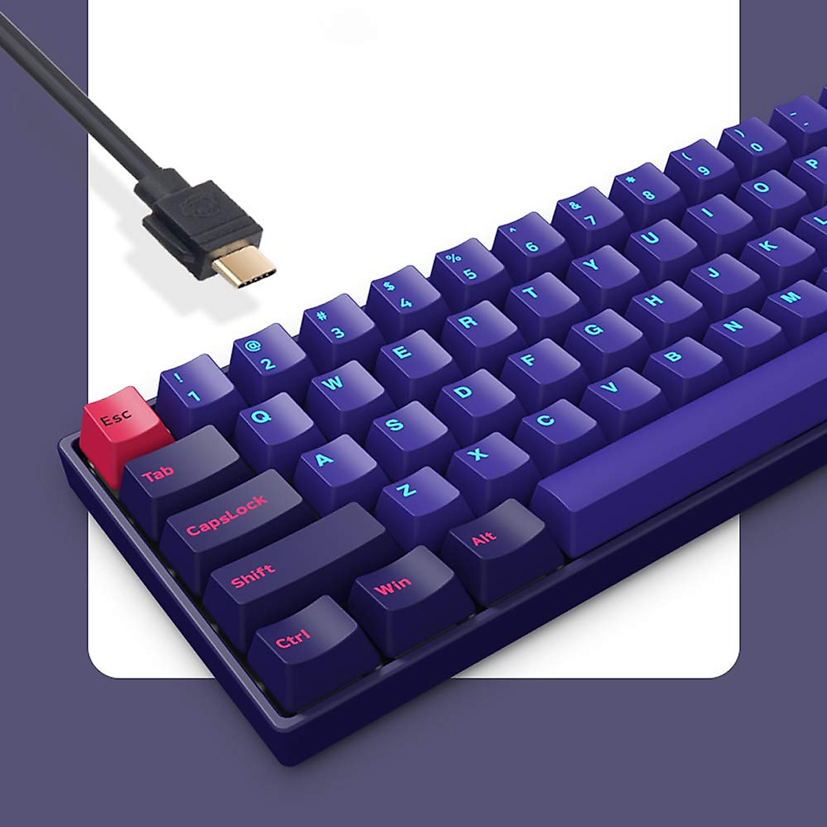 EPOMAKER ACR98 Mini 78-Key Wired Hotswap Mechanical Gaming Keyboard with Acrylic Case & RGB Backlight, Double-Shot PBT Keycaps, NKRO Programmable for Gamers/Mac/Win (Gateron Pink Switch)