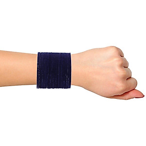 Efulgenz Indian Bangles Set Indian Bangles for Women Bollywood Plain Metal Velvet Bangles Bracelet Blue Bangles Indian Costume Jewelry for Women