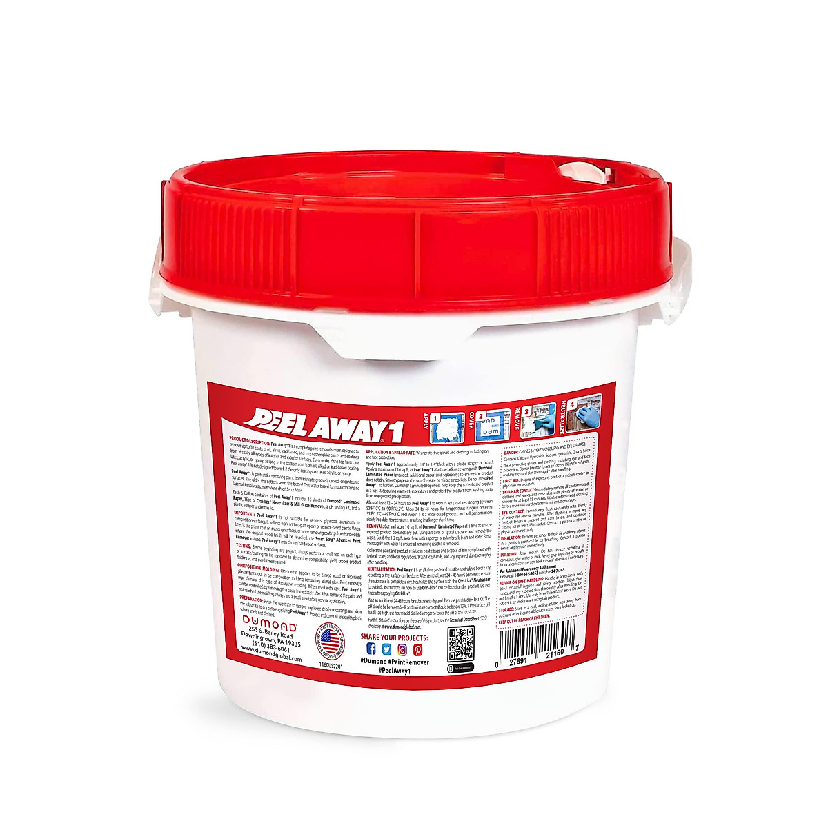 Peel Away 1 Heavy Duty Paint Remover - Removes Up to 30 Layers of Lead, Oil & Alkyd-Based Coatings - Complete Removal System Under the Lid - 1 Gallon