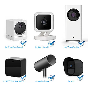 Camera Adhesive Suction Cup Wall Mount For Wyze Cam V3/Pro,for Wyze Cam Pan/V3,for Oculus Sensor,for HTC Vive Base Station,Swivel 360° Adjustable In/Outdoor Bracket with Washable Silica Gel(2 Pack)