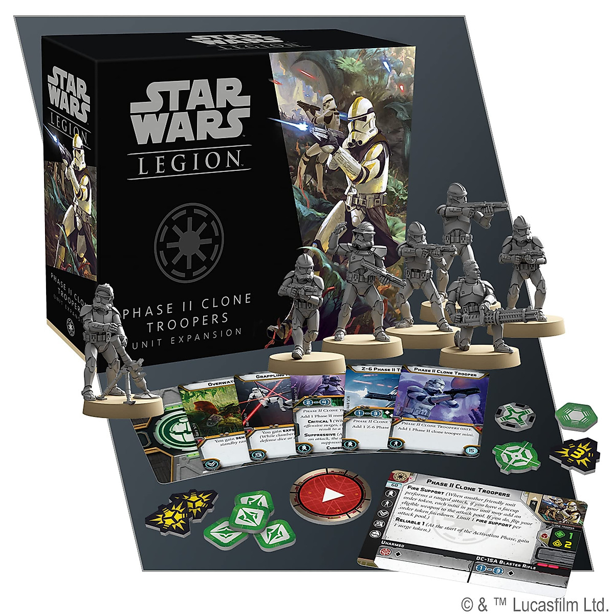 Star Wars: Legion Phase II Clone Troopers Unit Expansion - Unleash Elite Corps! Tabletop Miniatures Strategy Game for Kids and Adults, Ages 14+, 2 Players, 3 Hour Playtime, Made by Atomic Mass Games