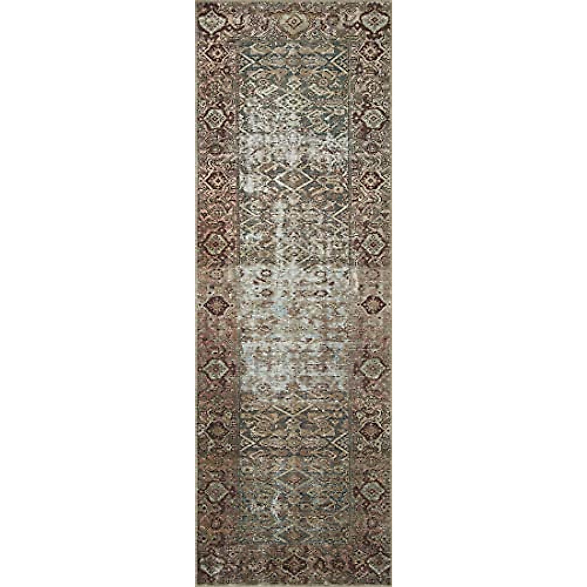 Amber Lewis x Loloi Georgie Collection GER-07 Moss/Salmon 5'-0" x 7'-6" Area Rug