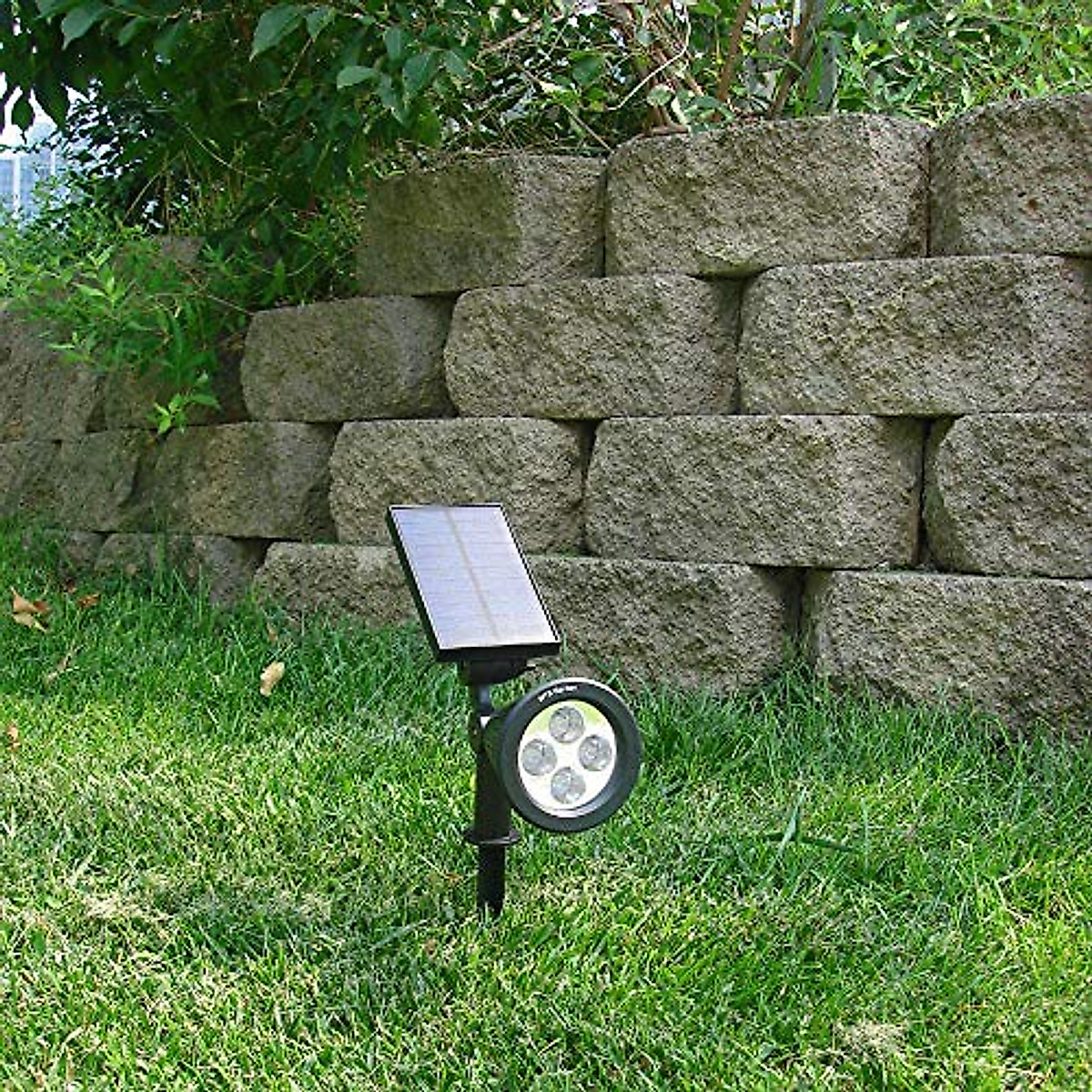 MTB Garden Solar Spotlights, 2-in-1 Colored Adjustable 4 LED Wall/Landscape Solar Lights with Automatic On/Off Sensor, 2 Pack