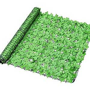 Queenbox 50x50cm Artificial Leaves Hedges Roll Simulation Leaf Garden Fence for Balcony Home Decoration, Protect Privacy, Shallow Sweet Potato