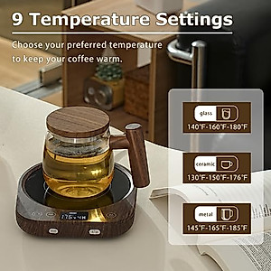 PUSEE Candle Mug Warmer Electric,Auto On/Off Gravity-Induction Coffee Mug Warmer with 9 Temp Settings,1-9 Timer Candle Melter Warmer Beverage Coffee Warmer Practical Portable Warmer for Home & Office