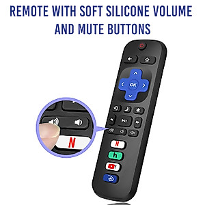 JNGKE Roku Replacement Remote Control Only for Roku TV, for TCL Roku/Hisense Roku/Onn Roku/RCA Roku/Sharp Roku ect, with Netx/Disn+/YouTub/Hu Buttons【Not for Roku Stick & Box & Player】
