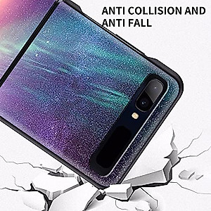 HANASE Northern Lights Sky Black PC Hard Cover for Samsung Galaxy Z Flip 4 z flip3 5G Foldable Phone Case Shell,Z5,for Z flip