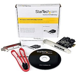 StarTech.com 2 Port PCI Express SATA 6 Gbps eSATA Controller Card - Dual Port PCIe SATA III Card - 2 Int/2 Ext - SATA III 6Gbps (PEXESAT322I)