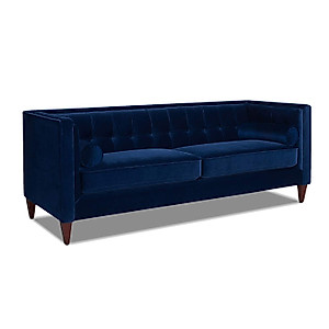 Jennifer Taylor Home Kinsley 84" Modern Tuxedo Tufted Sofa, Navy Blue Velvet