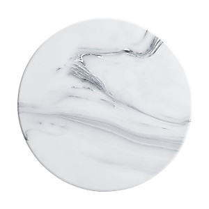 Modern Round Marble Dining Table 42.12" with MDF Table Top & Pedestal Base, Mid-Century White Kitchen Table Leisure Coffee Table Office Living Room Table