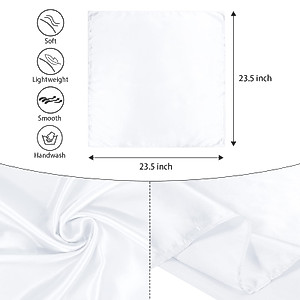 American Trends Women Silk Feeling Scarf Satin Head Scarves Vintage Square Satin Scarf Wrap Neck Scarf Lightweight Silk Like Bandana White