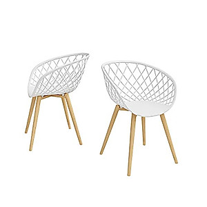 Jamesdar Kurv Mini Kids Chair, Set of 2, White/Natural