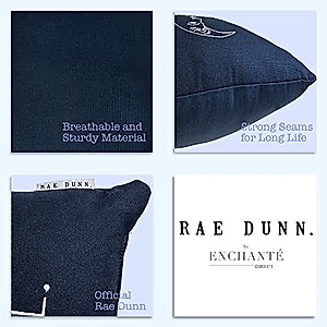 Rae Dunn Decorative Throw Pillows, Decor for Living Room and Bedroom, 2 Pack of 12x12 inch Pillows, Soft, Throw Pillows for Couch, Bed, Chair, Labelled Rise, Shine in Signature Font