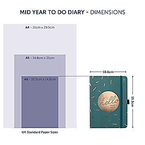 Busy B Mid Year A6 To Do Diary August 2022 - August 2023 - Sprinkle Week to View A6 Diary with Notes, Pen Holder and Tear-Out Lists