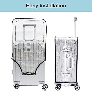 MOTTDAM Clear PVC Suitcase Cover Luggage Protector, 24 Inch Clear Luggage Cover Waterproof, Designed for Wheeled Hardshell Suitcases (24 Inch)
