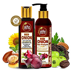 The Indie Earth best Red Onion Hair Care Combo with Red Onion Oil + Shampoo Total 400ML for Healthy and strong hair