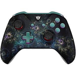 HexGaming Dark Chaos Nebula Galaxy Blade HEX Controller 2 Mappable Paddles & Interchangeable Thumbsticks & Flashshot Compatible with Xbox Series X/S Elite Controller PC Wireless FPS Esports Gamepad