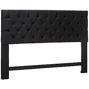 Chic Home Rivka Headboard Velvet Upholstered Diamond Button Tufted Modern Transitional, King, Black