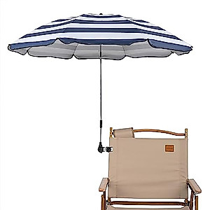 STARRY CITY Chair Umbrellas with Universal Adjustable Clamp,Clip on Parasol Sun Shade for Patio Beach Wheelchairs Golf Carts