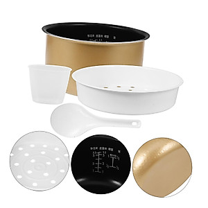 Amosfun Cooker Pot Rice Cooker Inner Pot Household Cookware Nonstick Cookware Electric Cooker Accessory Golden A