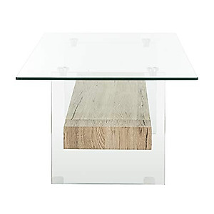 Safavieh Home Kayley Natural and Glass Coffee Table