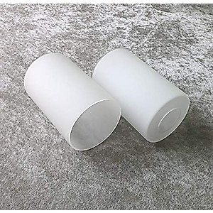 Glass Shade Replacement Glass Lamp Shades Cylinder Glass Globe with 1-5/8-inch Fitter Glass Light Fixture Shade for Pendant Light Chandelier (2 Packs) (Frosted)