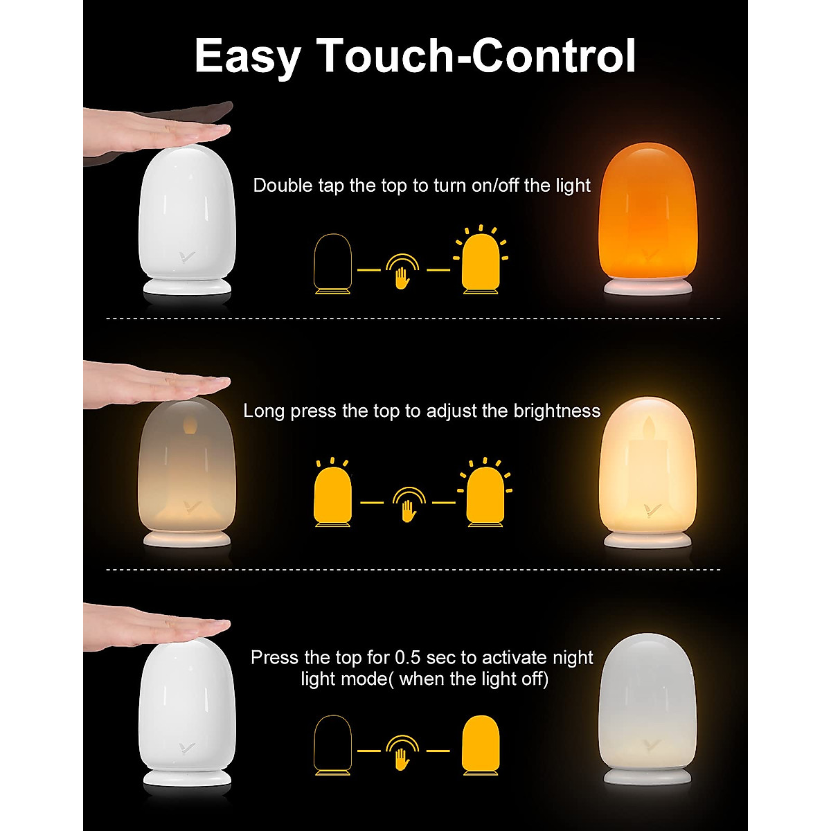 Night Light for Kids, VEYFIY Nursery Night Light with Touch Control & 1H Timer,Portable Baby Nursery Light with Charging Pad,4 LED Light Modes Rechargeable Night Lamp for Kids Room,Bedroom,Up to 100H…